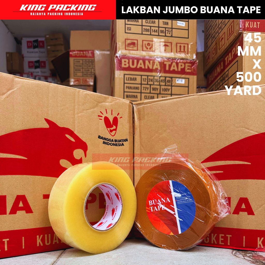 Jual Lakban BENING / COKLAT Jumbo 500 Yard 45mm x 500Yard FULL | Shopee ...