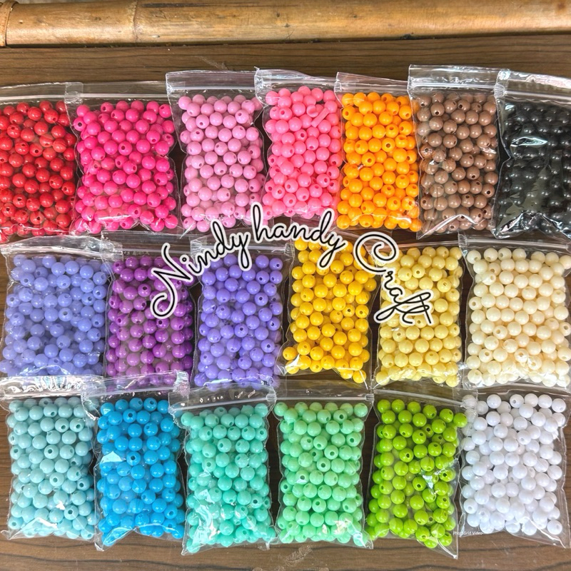 Jual 30gram Manik Pastel Susu 8mm - Manik 8mm - Mote susu Bulat 8mm | Shopee Indonesia