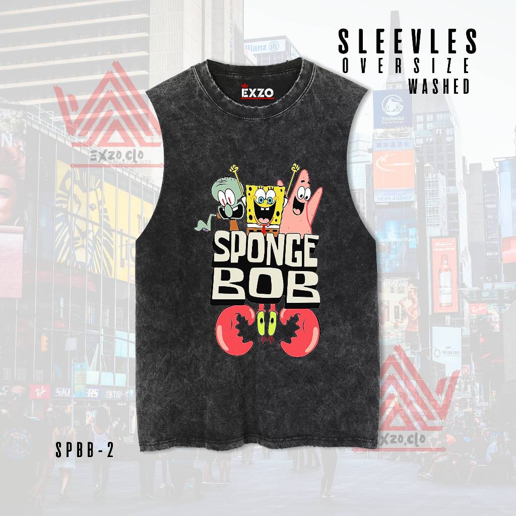 Jual EXZO KAOS SINGLET " SPONGEBOB " |COTTON COMBED24S| WASH SLIMFIT ...