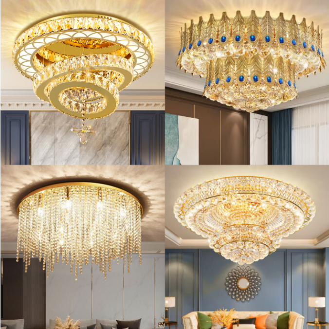 Jual Lampu Gantung Kristal Ruang Tamu Mewah Lampu Hias Ruang Tamu Gold ...