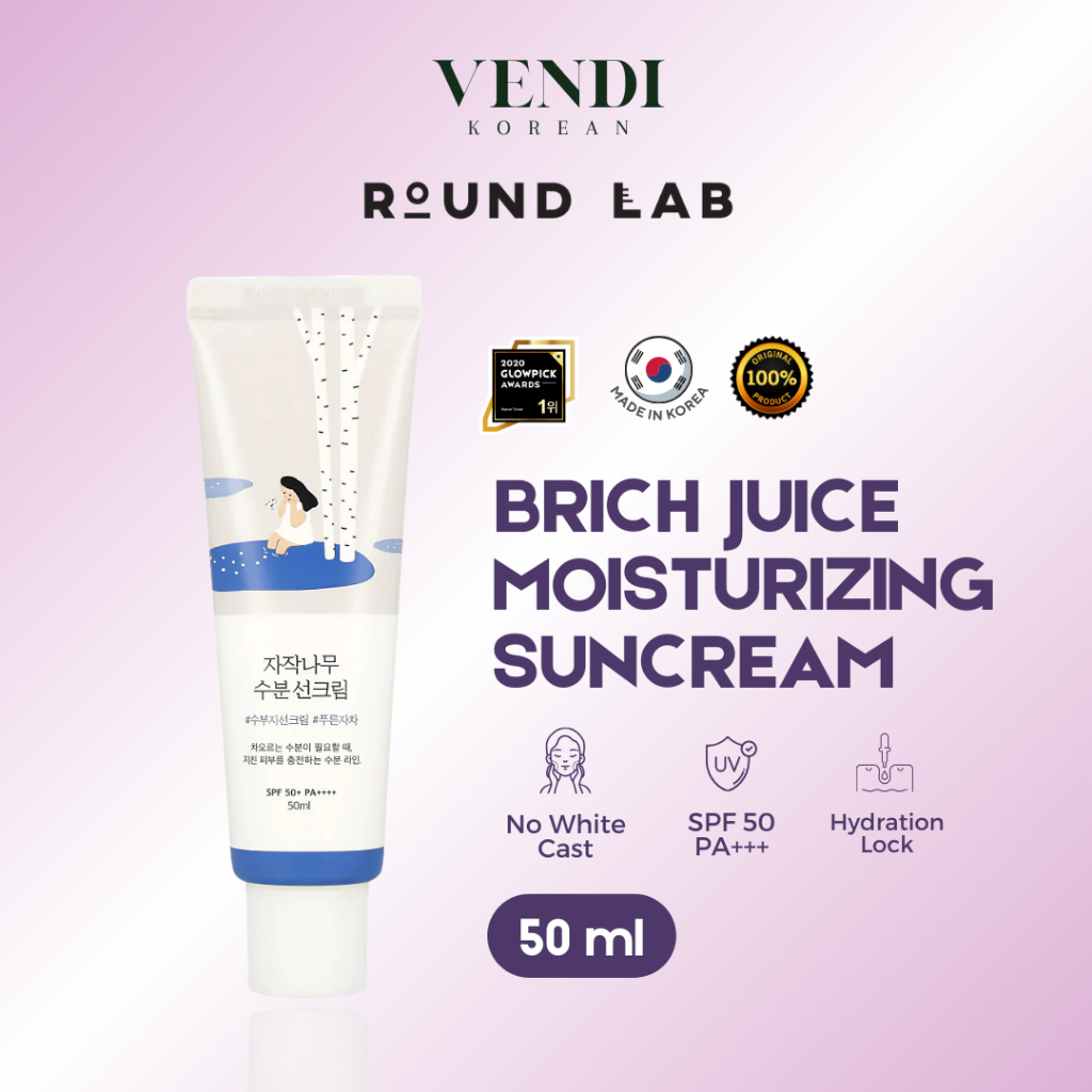 Jual [100% ORIGINAL] ROUND LAB Birch Juice Moisturizing Sunscreen 50ml ...