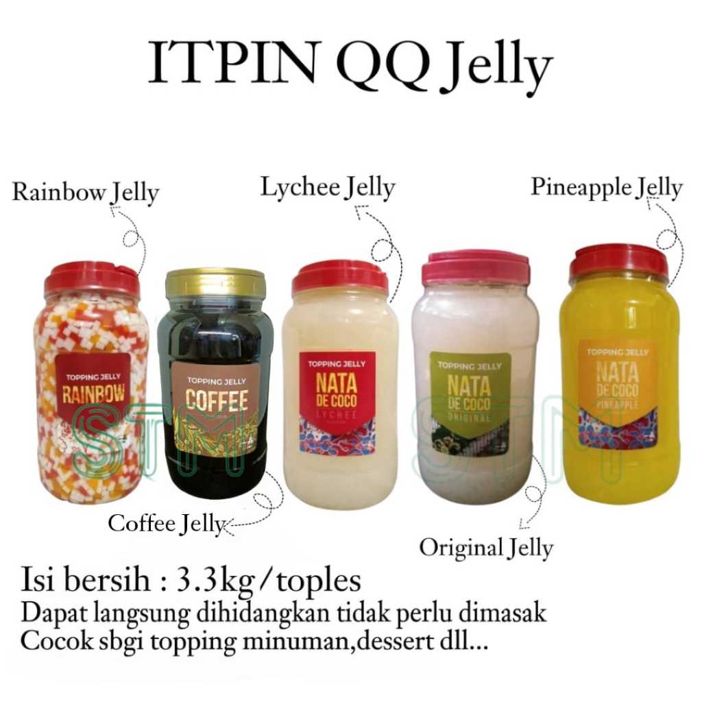 Jual Rainbow jelly QQ itpin Nata de coco Original Leci pineapple Nanas/brown sugar Jeli Coffee ...