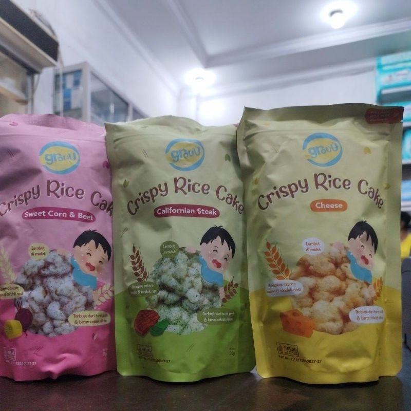 Jual GROUU CRISPY RICE CAKE 30G (cemilan anak 6+) | Shopee Indonesia