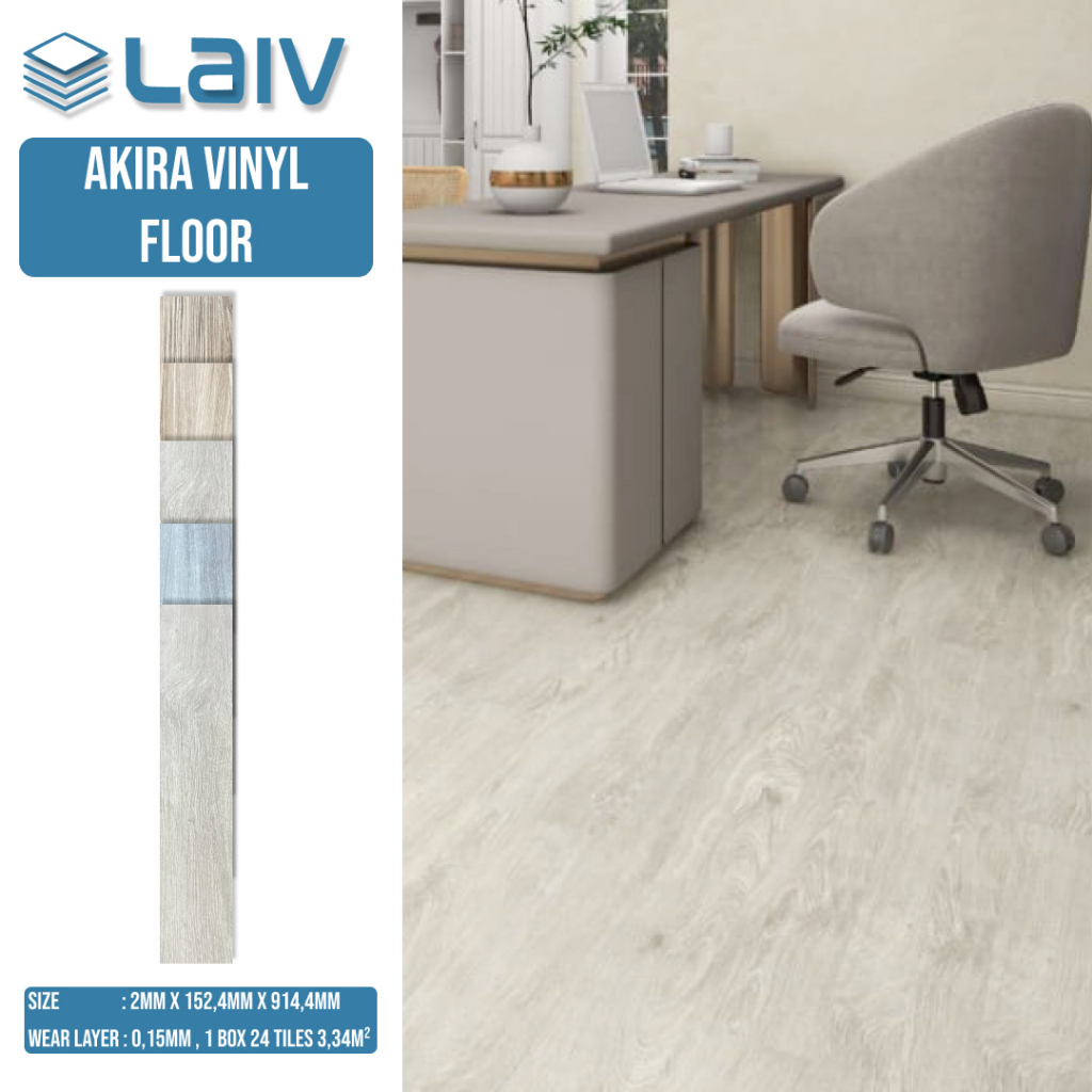 Jual LAIV Lantai Vinyl Luxury Floor 2mm AKIRA Series Lantai Vinyl Kayu ...