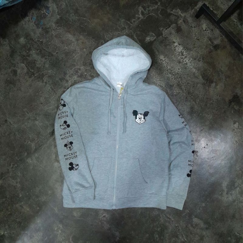 Jual MICKEY MOUSE DISNEY SHERPA ZIPPER HOODIE GREY | Shopee Indonesia