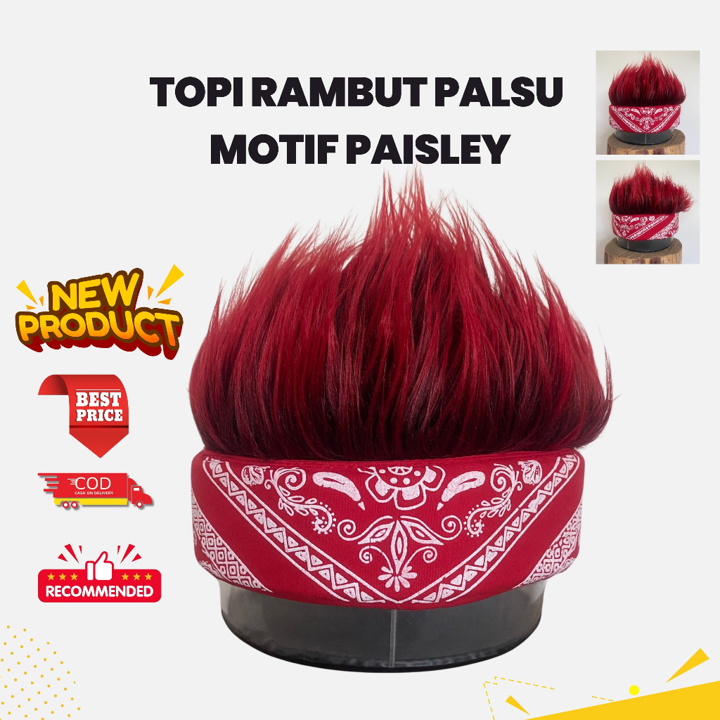 Jual Topi Rambut Palsu Motif Paisley, wig | Shopee Indonesia