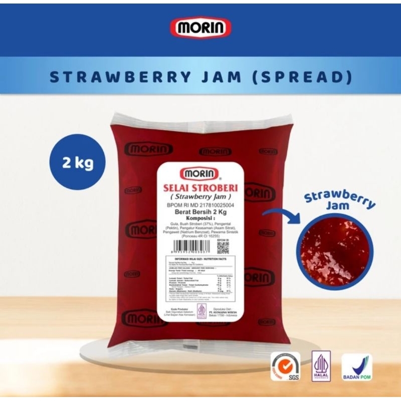 Jual Selai Morin Strawberry Jam Spread Refill Pouch 2kg READY | Shopee ...