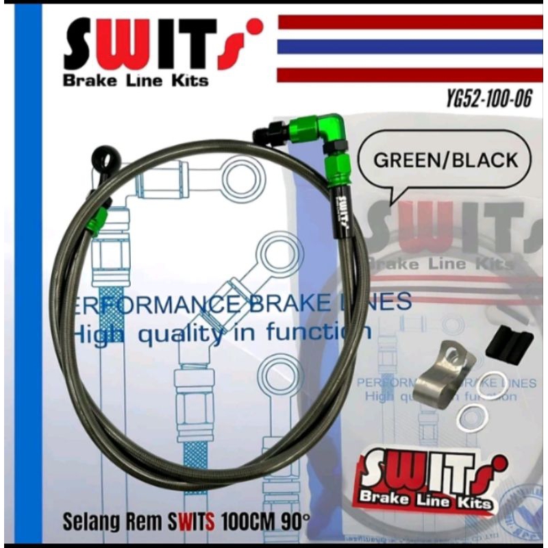 Jual Selang Rem Depan SWITS 100CM Model 90 Derajat Selang Rem Motor ...