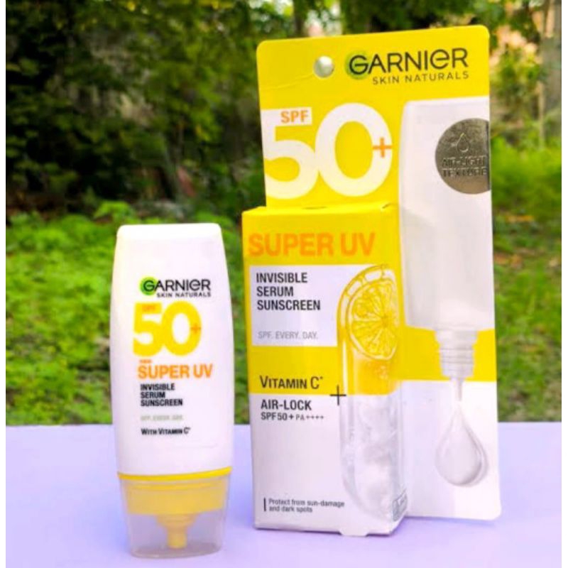 Jual Garnier Super UV Invisible Serum Sunscreen SPF 50+ PA++++ Vitamin C Skin Care - 30ml ...