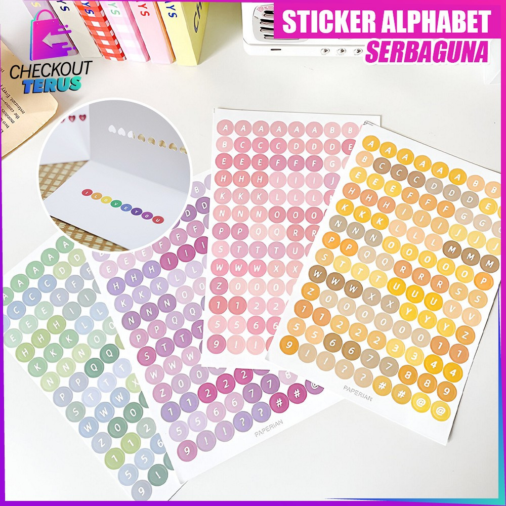Jual CT C1121 Stiker Alphabet Huruf Angka Deco Aesthetic DIY Scrapbook ...