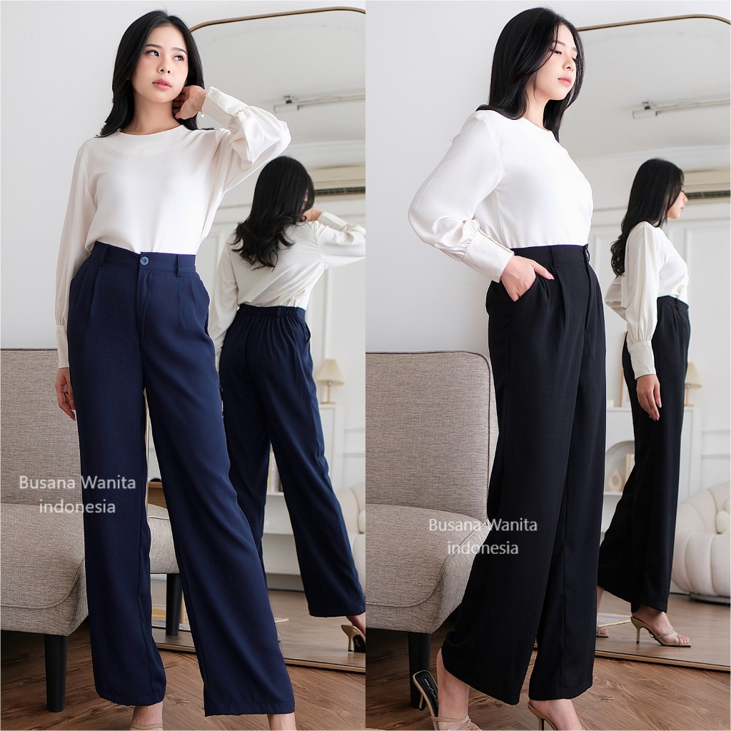 Jual Celana Kulot Wanita Highwaist Bahan Premium Nyaman untuk Formal ...