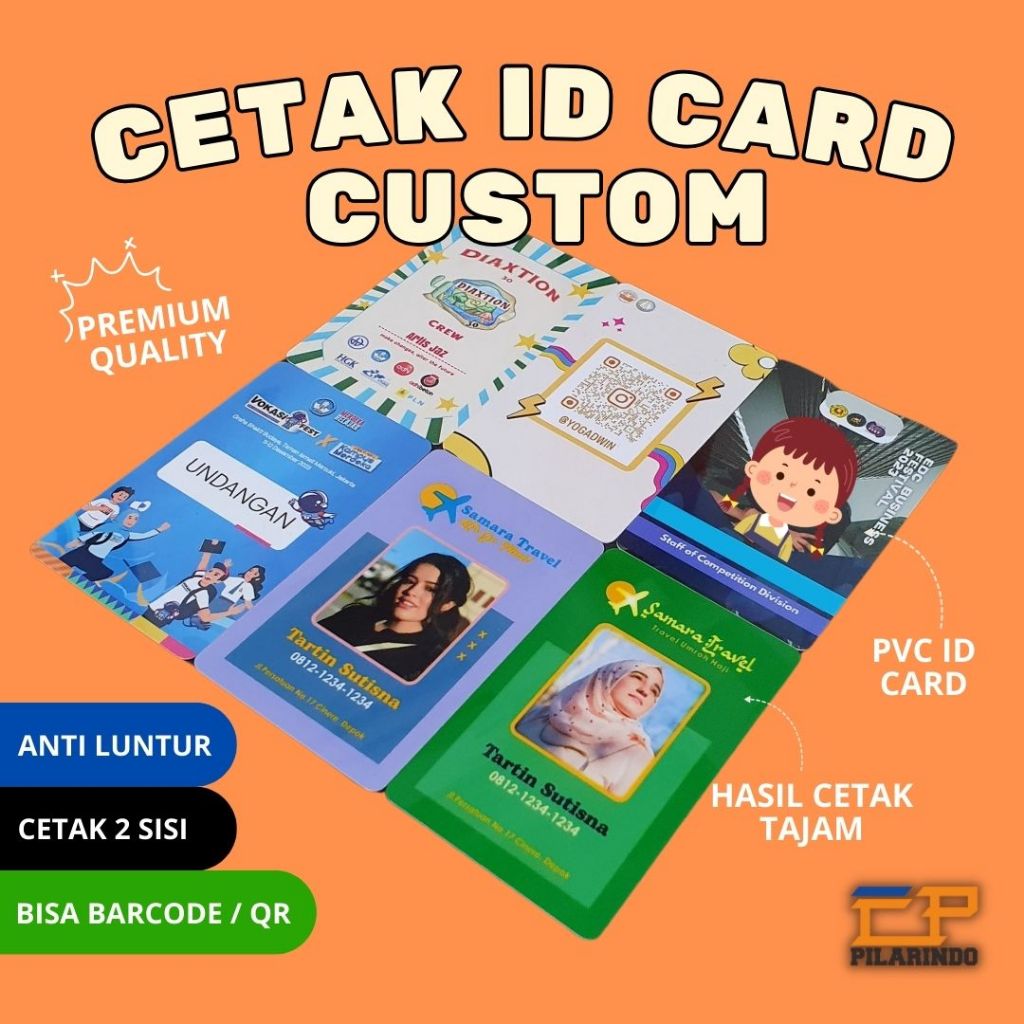 Jual Print Cetak Satuan ID Card Custom 2 Sisi Bahan PVC | Shopee Indonesia