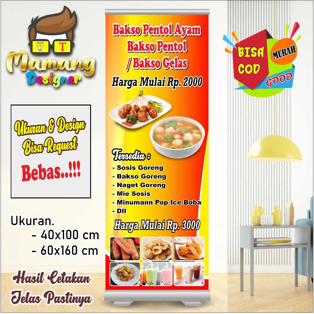 Jual Spanduk Banner Custom Pentol Kuah, Pentol Bakar Dan Jajanan bb ...