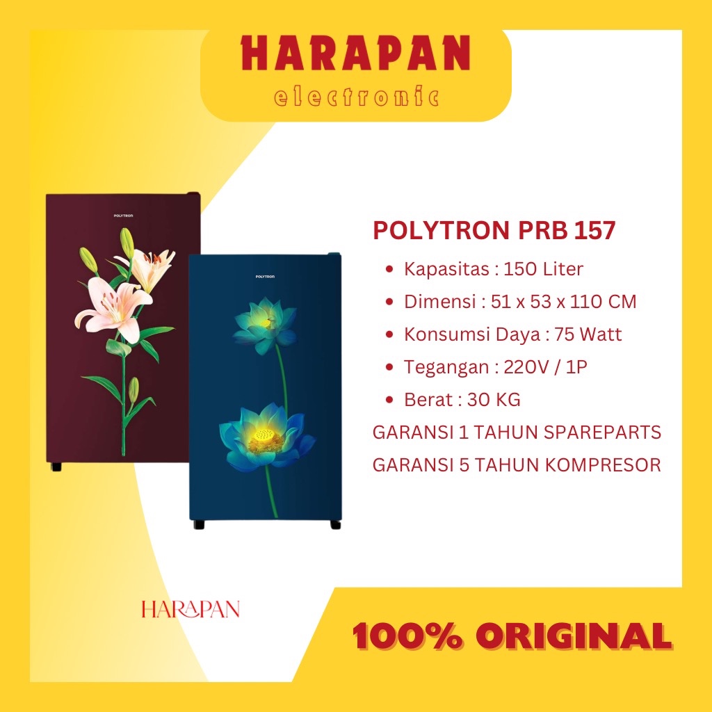 Jual KULKAS 1 PINTU POLYTRON PRB 157 / LEMARI ES FREZEER PRB 159 - 150 ...