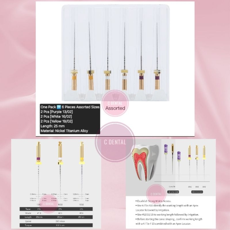 Jual [6 Pcs] Dental Endo NiTi PathGlider Glide Path Flexible Rotary ...