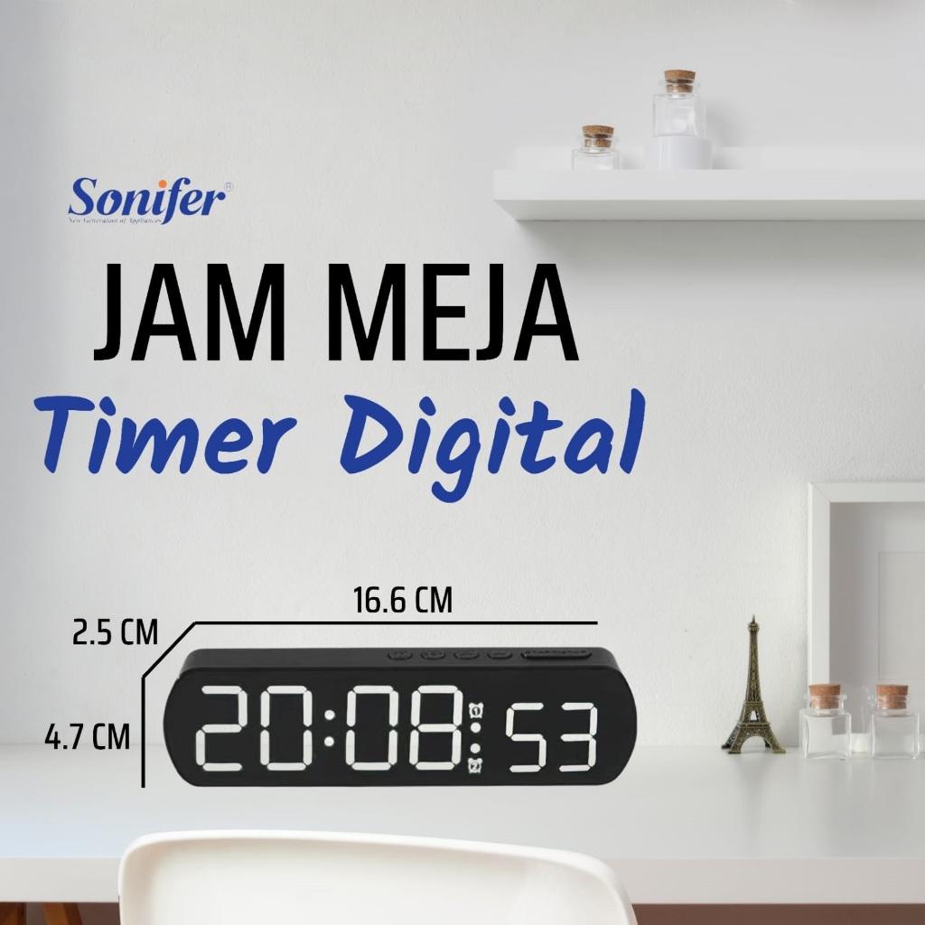Jual Sonifer Jam Timer Digital Jam Meja Alarm Timer Mundur Countdown ...