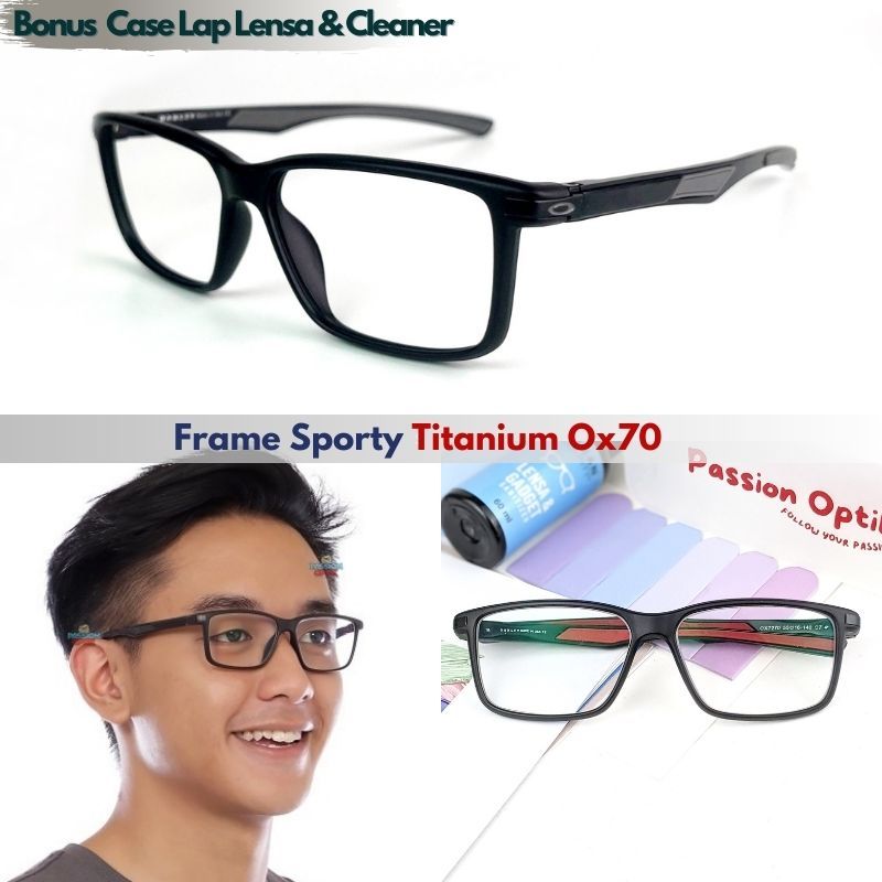 Jual Frame Kacamata Pria Sporty Titanium OX70 Lensa Minus Silinder Baca Progresif Anti Radiasi ...