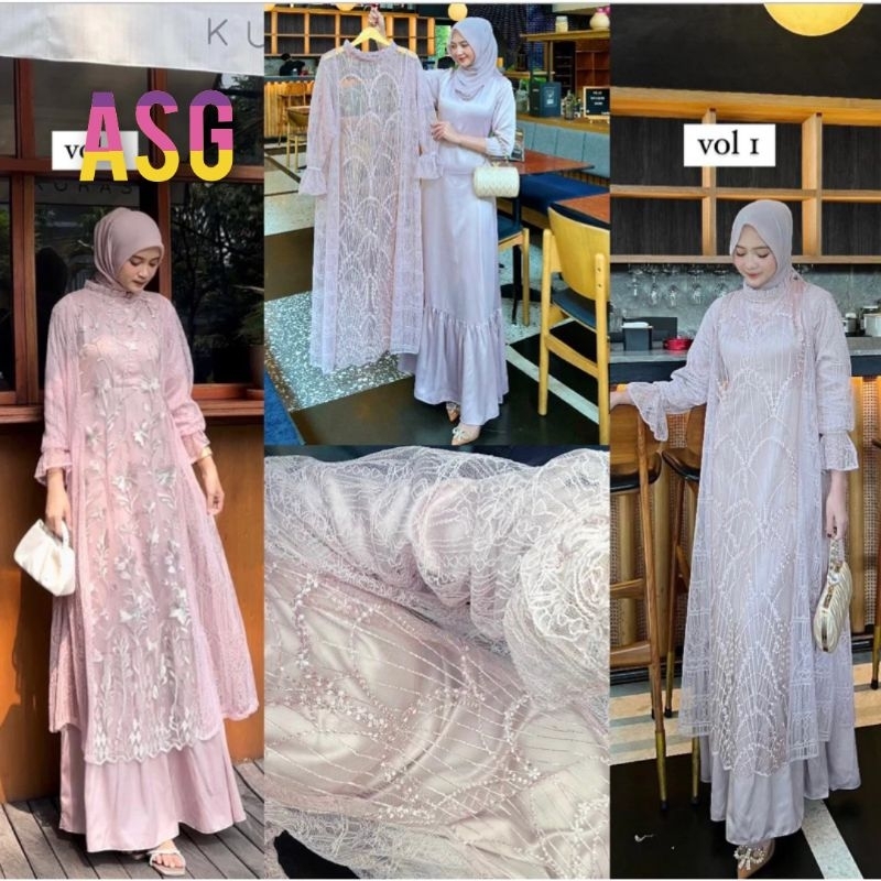 Jual Gea Dress Brukat Premium Satu Set Inner Outer Fashion Muslim Remaja Dewasa Wanita Seragam ...