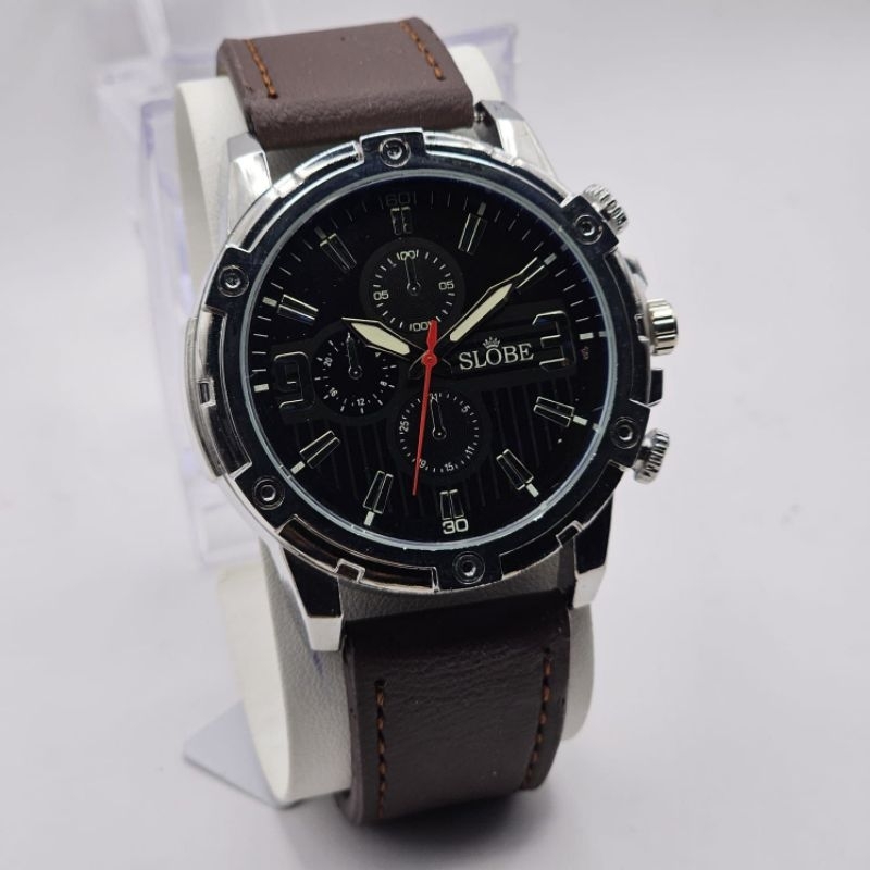 Jual COD / Jam Tangan Pria Original Kulit /JamTangan Cowok Elegan SLOBE ...