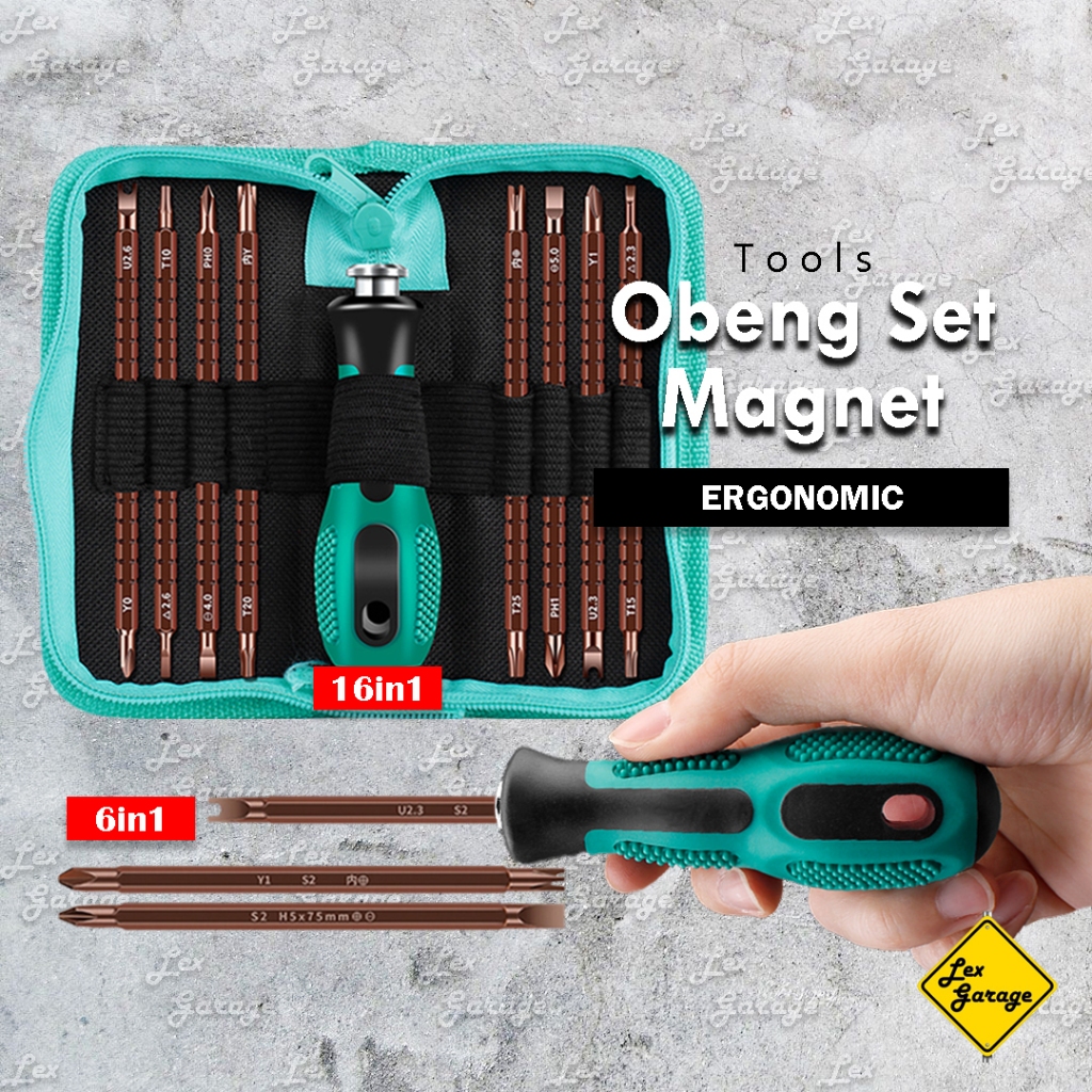 Jual Obeng Set Magnet Magnetic Bolak Balik Lengkap Premium Screwdriver ...