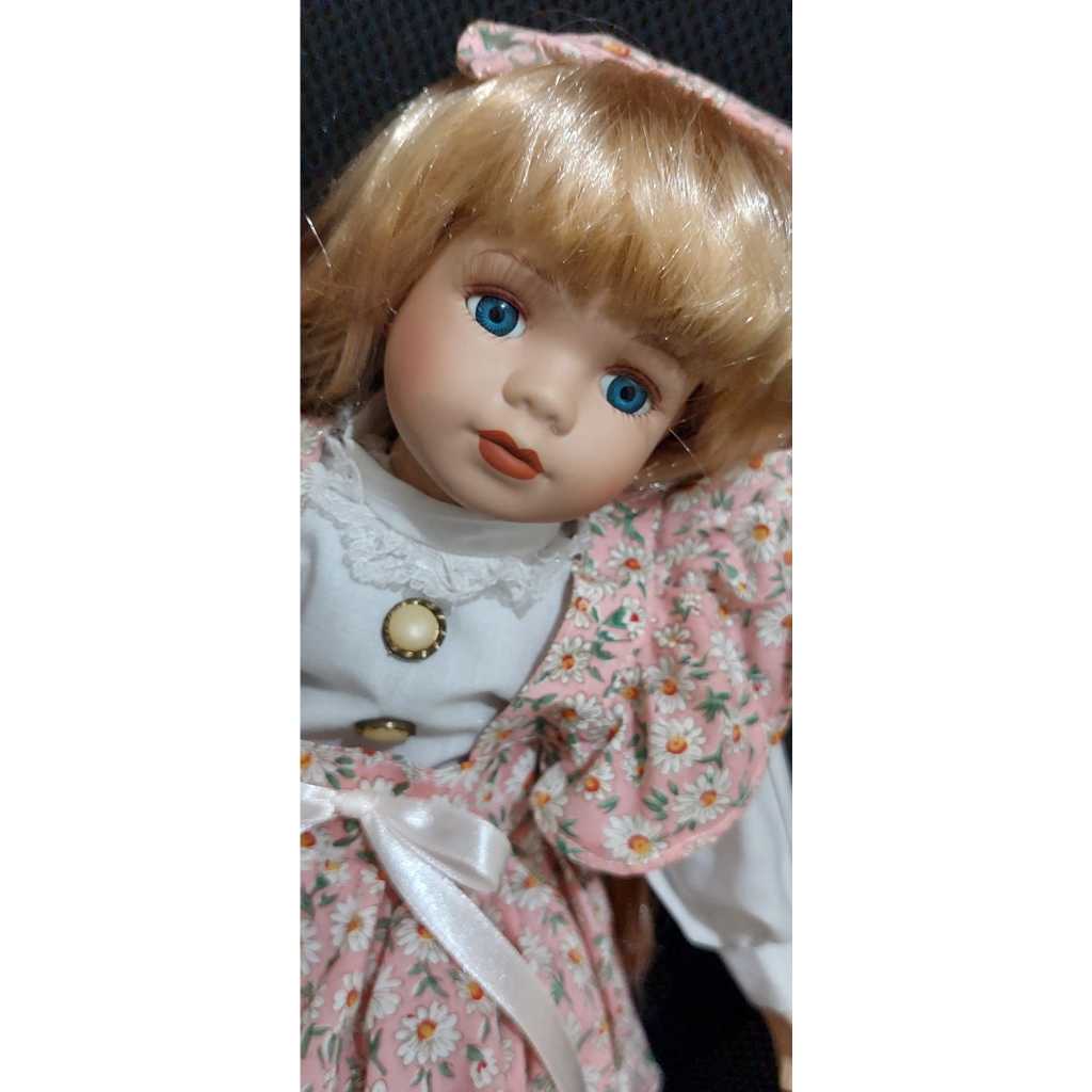 Jual boneka porcelain noni gaun pink bunga krisan MATA BIRU | Shopee ...