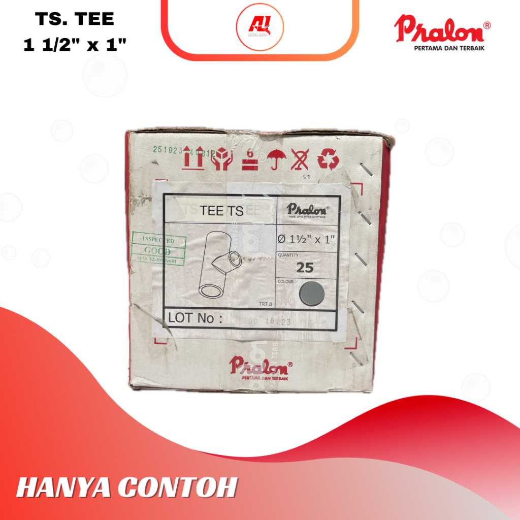 Jual Tee (AW/TS) Merk Pralon Size 1 1/2" x 1" Perdus | ISI 25 PCS ...