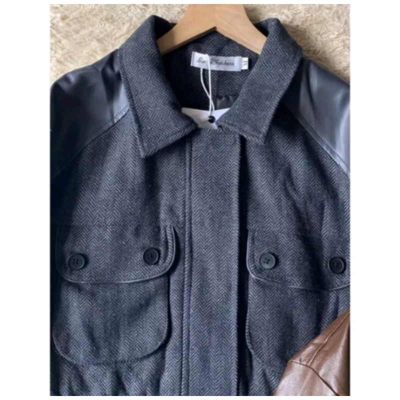 Jual Jacket tweed leather | Shopee Indonesia