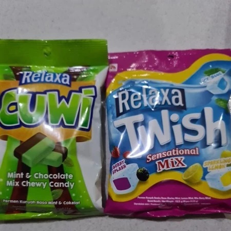 Jual ( PAKET ISI 5 )Permen Relaxa Cuwi Coklat Mint, Relaxa Twish ...