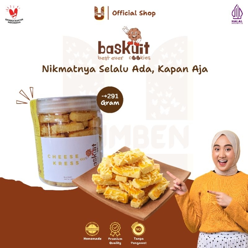 Jual BASKUIT Ummben Cookies Cheese Kress Toples 291g Cemilan Kue Kering ...