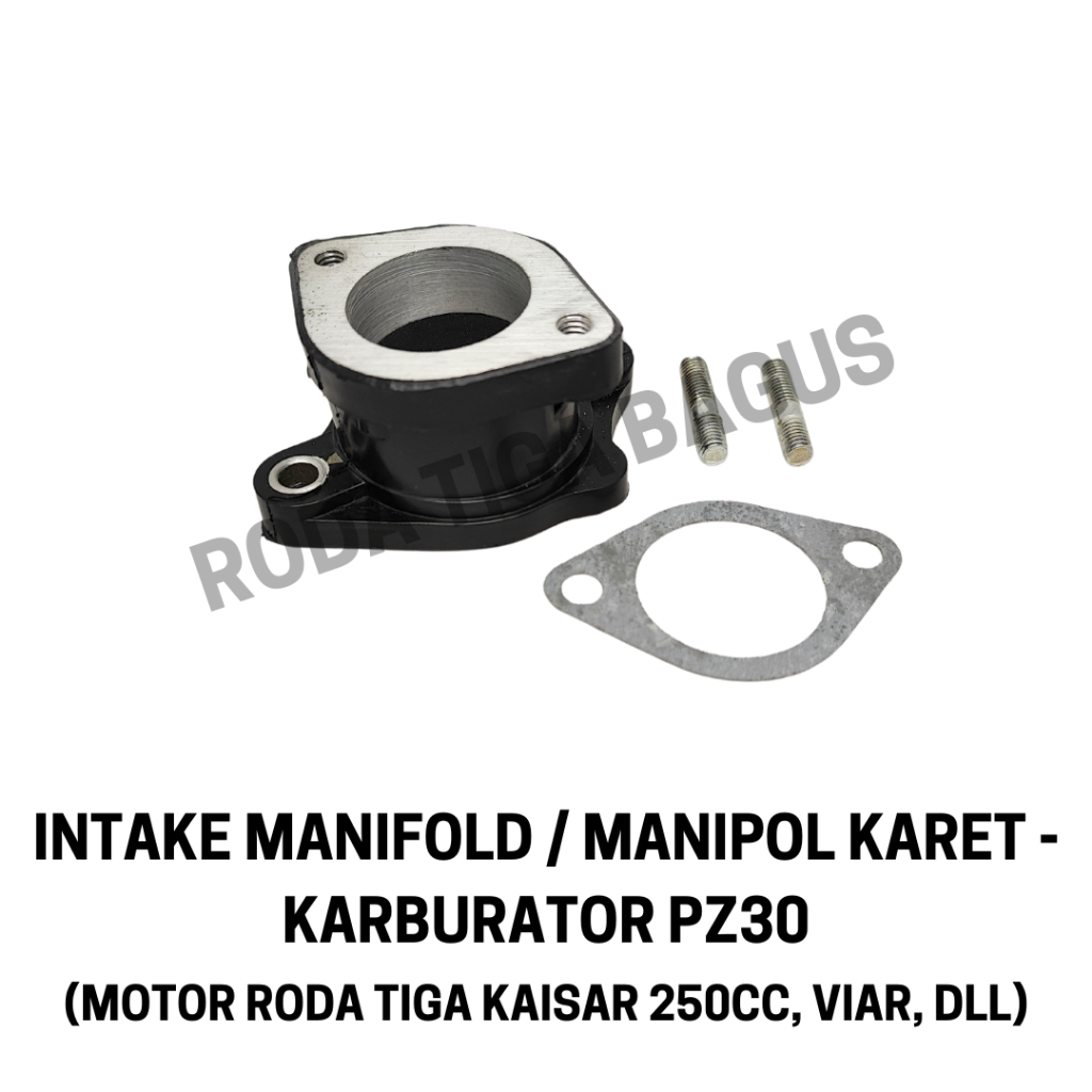 Jual Intake Manifold / Manipol Karet (Karburator PZ30) - motor roda tiga Kaisar 250cc, Viar ...