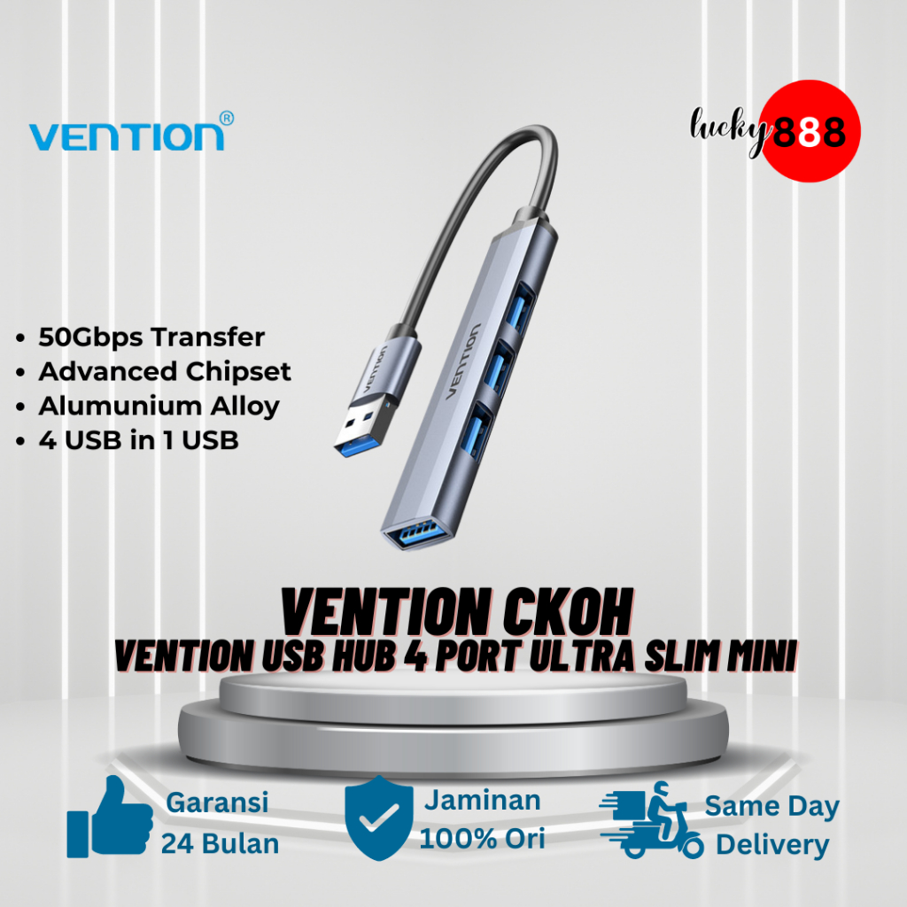 Jual Vention Usb Hub 4 port USB 3.0 2.0 Ultra Slim Mini Multifungsi ...
