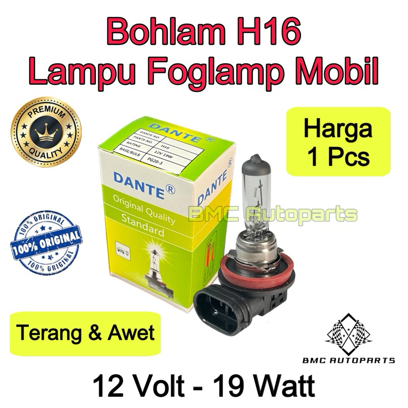 Jual Bohlam Halogen H16 12V 19W - Lampu Kabut / Foglamp Mobil H16 Dante ...