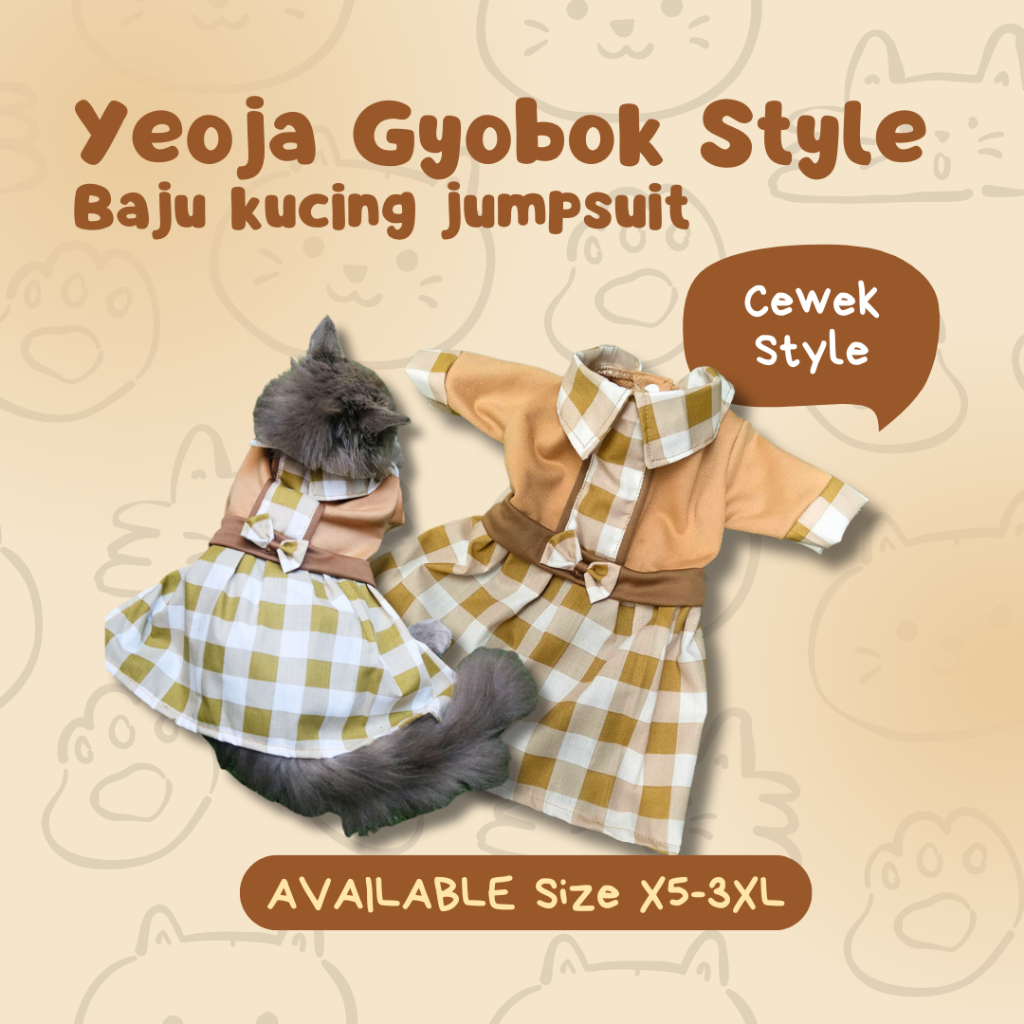 Jual Baju Kucing Jumpsuit Pakaian Hewan Yeoja Gyobok Cewek Style ...