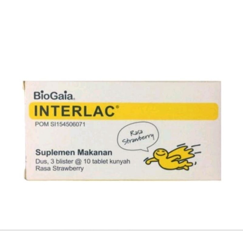 Jual Interlac Kunyah Rasa Strawberry isi 30 tablet | Shopee Indonesia