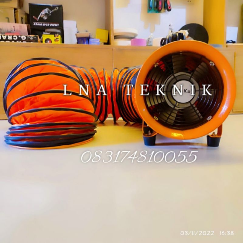 Jual Kipas Portable Ventilator Blower 16 inch Plus Flexible Duct 10Meter | Shopee Indonesia