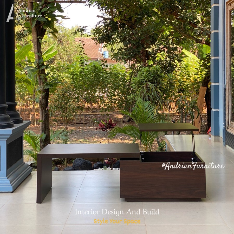 Jual CUSTOM | Meja Tamu Lift Up Sliding HPL Minimalis Modern HPL - Coffee Table | Shopee Indonesia