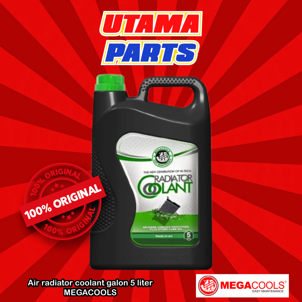 Jual air radiator coolant megacools ASLI galon 5 liter (hijau) | Shopee ...