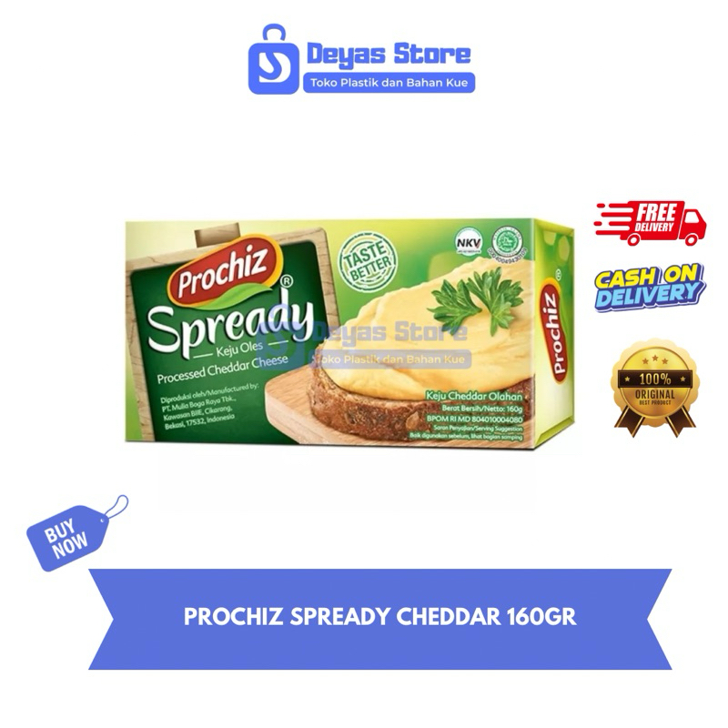 Jual PROCHIZ SPREADY CHEDDAR/KEJU OLES PROCHIZ 160GR | Shopee Indonesia