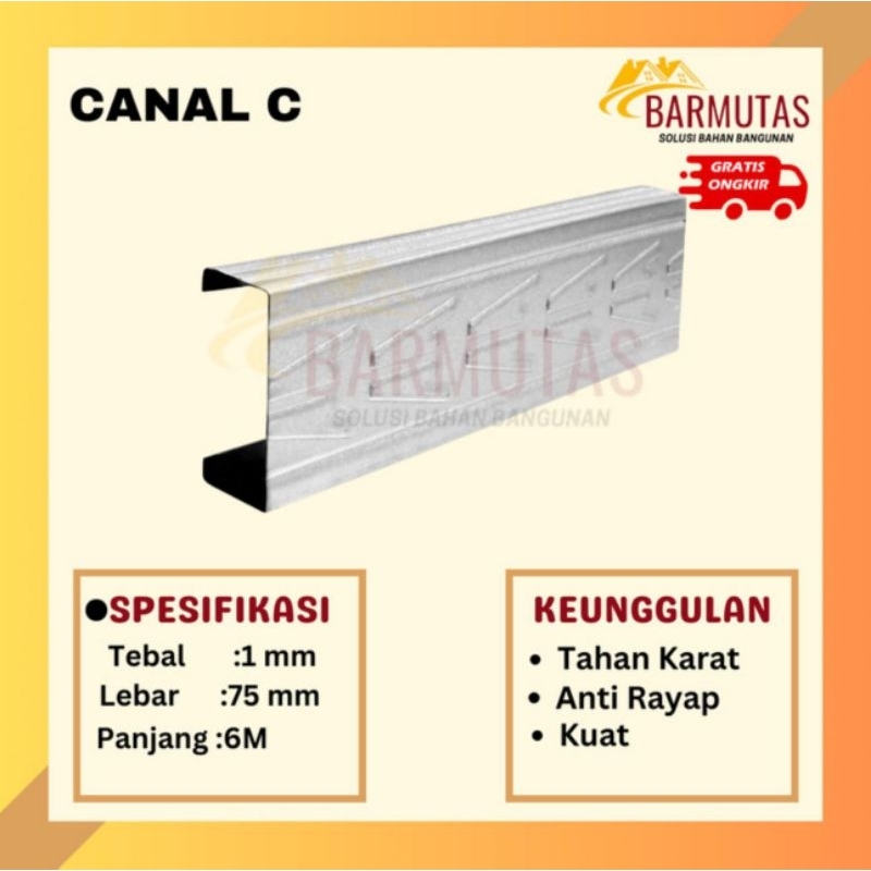 Jual BARMUTAS STEEL - Pabrik Baja Ringan Canal C75 / Kanal C C75 1MM ...