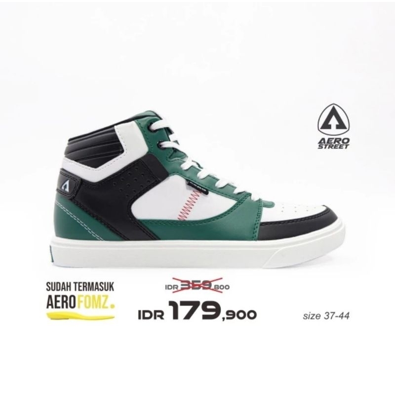 Jual Aerostreet 37-44 Hoops High PutihHijau Tua Hitam - Sepatu Sneakers ...