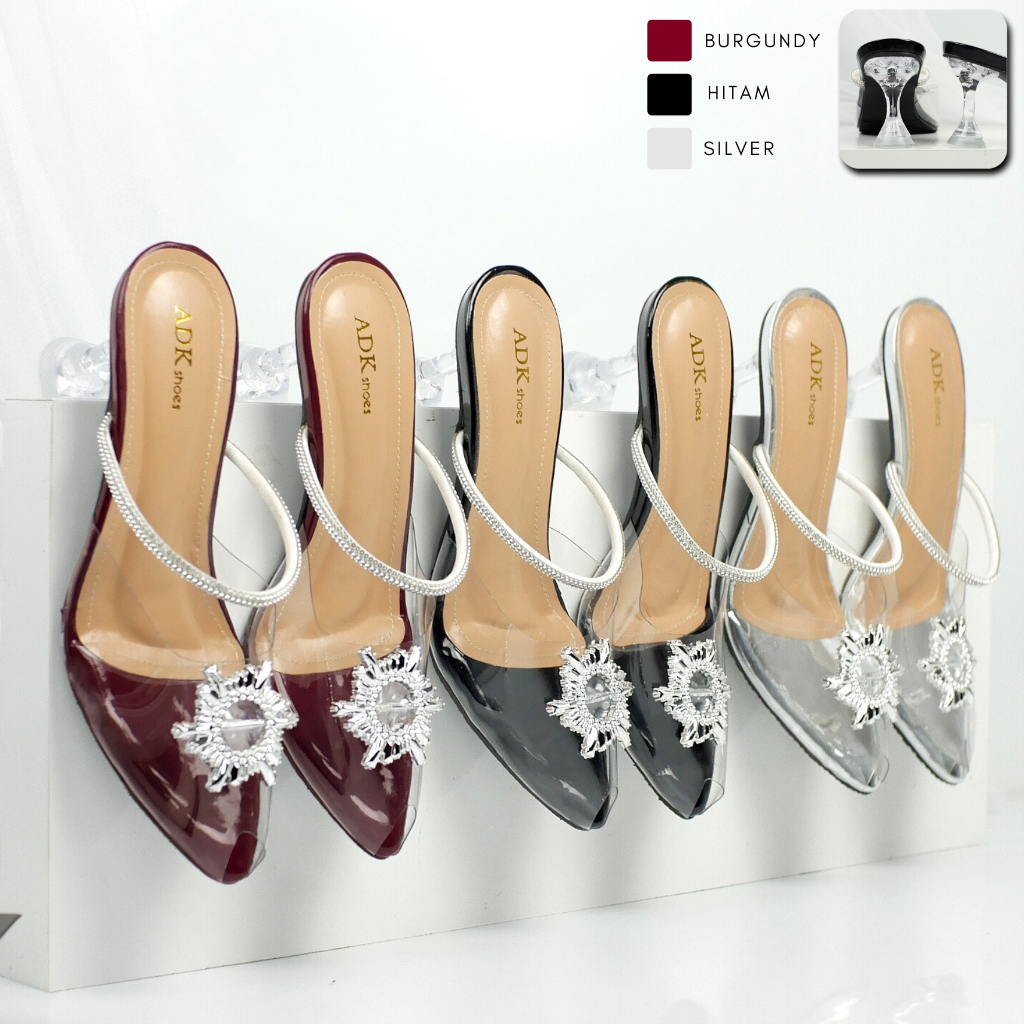 Jual Adk shoes heels kaca premium FLAMINGO 7CM size 37 sd 41 maroon ...
