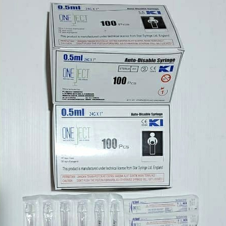 Jual ONEJECT 0,5ML SPUIT SYRINGE ONE JECT 0,5ML/CC JARUM SUNTIK - SPUIT ...