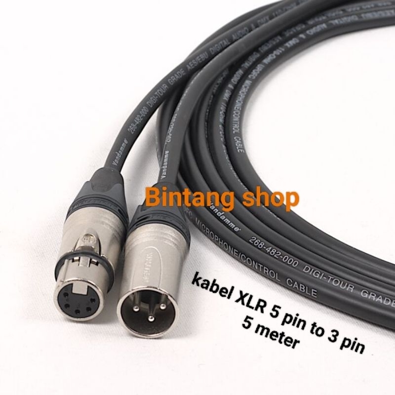 Jual Kabel XLR 5 pin female to 3 pin male 5 meter | Shopee Indonesia