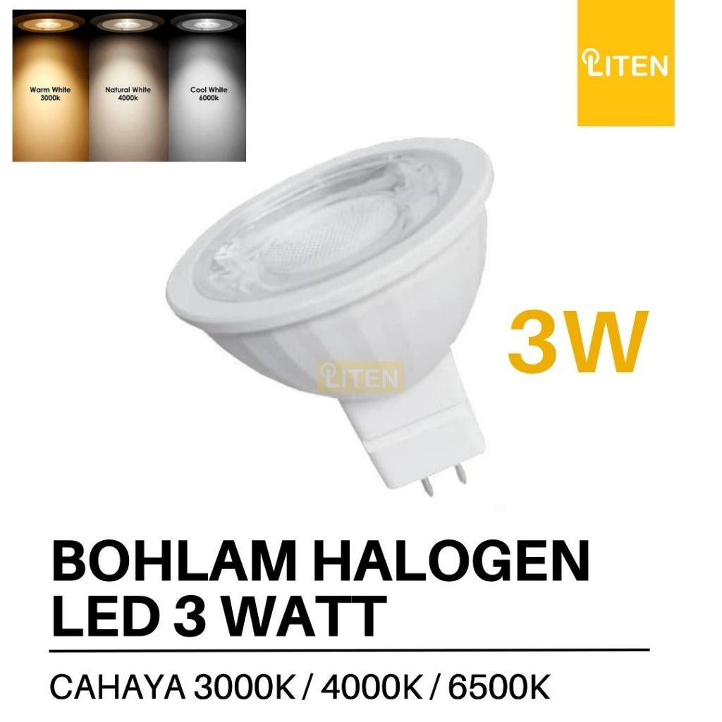 Jual Bohlam Lampu Halogen LED COB 3w 3 Watt MR16 GU5.3 Bulb Murah Tusuk ...