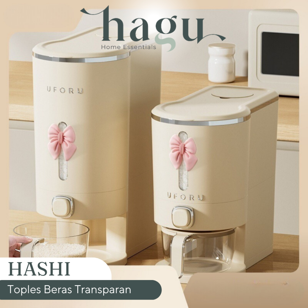 Jual HAGU - HASHI Penyimpanan Beras Anti Kutu Dispenser Beras 5 KG Food ...