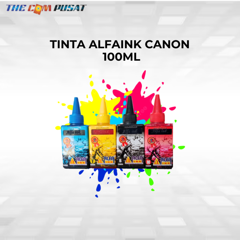 Jual Tinta printer Canon HP Alfa ink 100ml Alfaink hitam merah biru ...