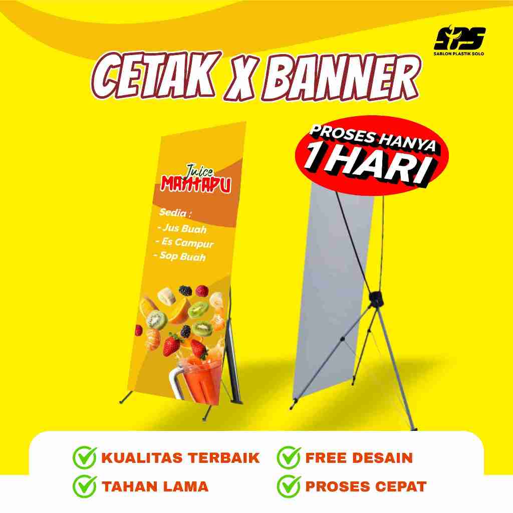 Jual Cetak X Banner Custom + Tiang Free Desain Ukuran 60x160cm Kualitas ...