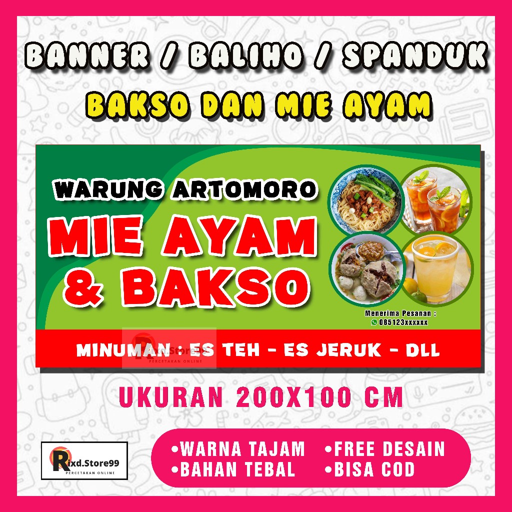 Jual BANNER SPANDUK BAKSO MIE AYAM | BANNER BALIHO SPANDUK BENER ...