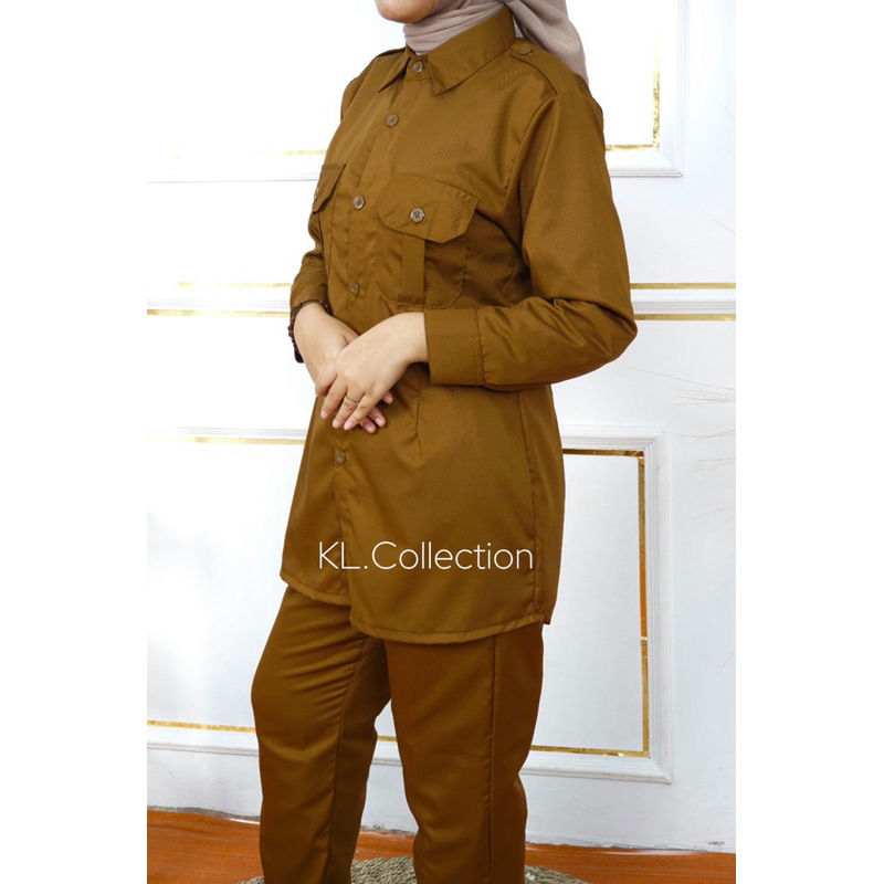 Jual Seragam PDH khaki tua pns wanita Baju pemda wanita seragam pns ...
