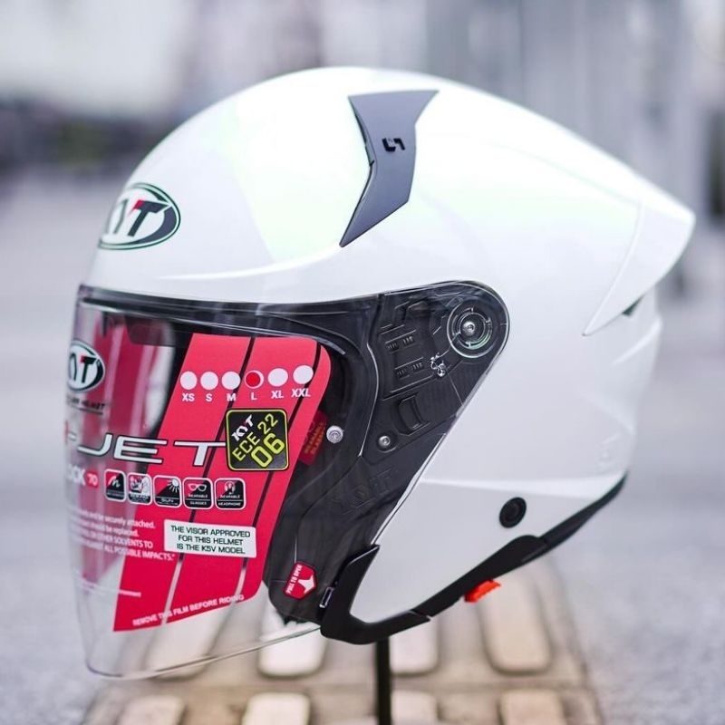 Jual KYT TTR JET WHITE SOLID ORIGINAL DOUBLE VISOR | FREE SPOILER ...